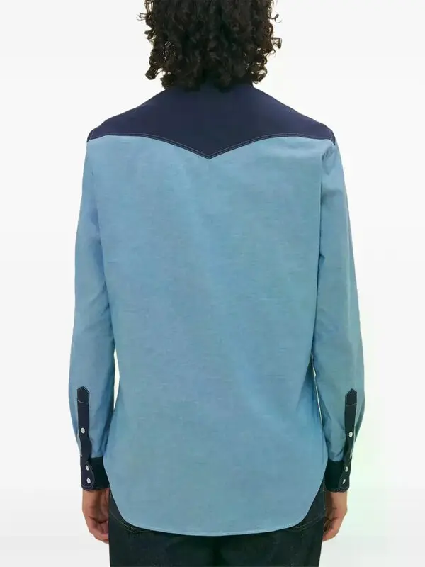 NICHOLAS DALEY Western Panelled Shirt - Blue