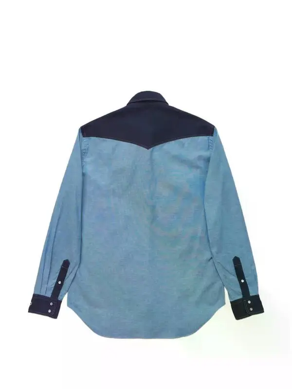 NICHOLAS DALEY Western Panelled Shirt - Blue