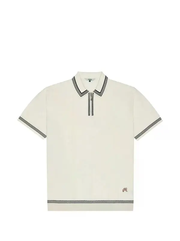 MALBON Navarro Cable-knit Polo Shirt - Neutrals