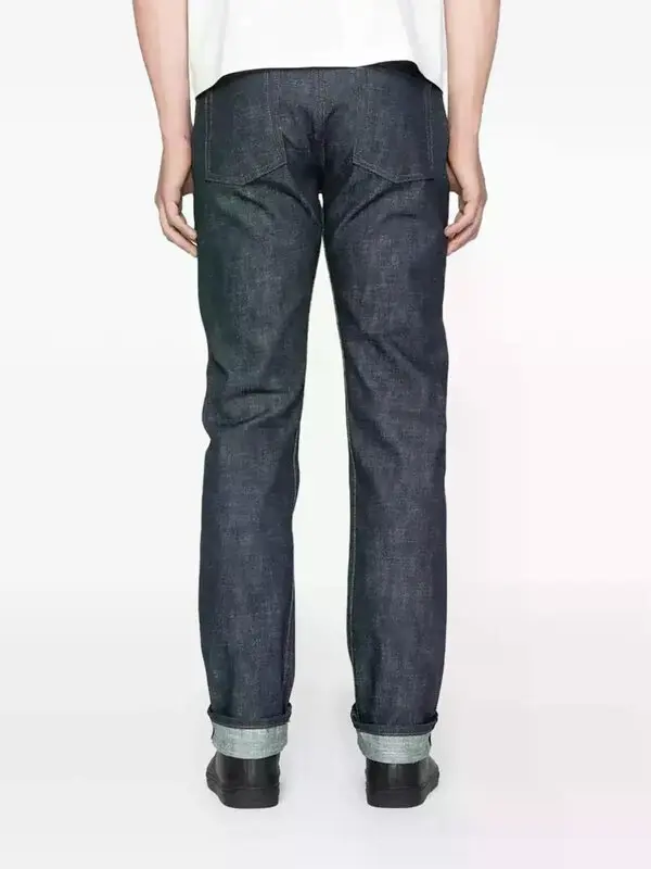 Naked & Famous Denim Weird Guy Greencast Stretch Selvedge Jeans - Blue