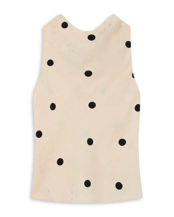 Whistles Jacquard Satin Polka Dot Top