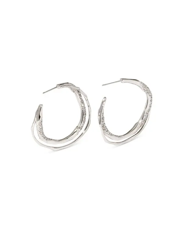 Alexis Bittar Crystal Twist Hoop Earrings