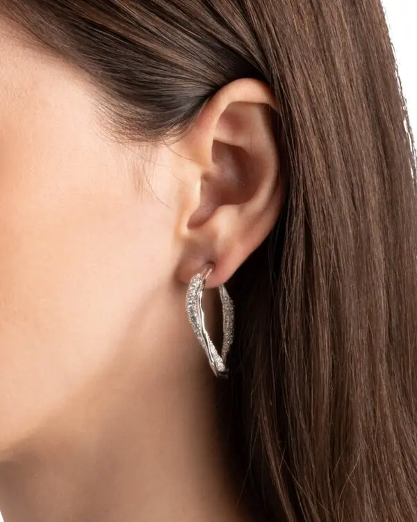 Alexis Bittar Crystal Twist Hoop Earrings