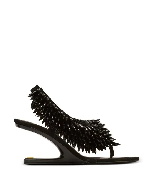 Balmain Beaded Wedge Sandals