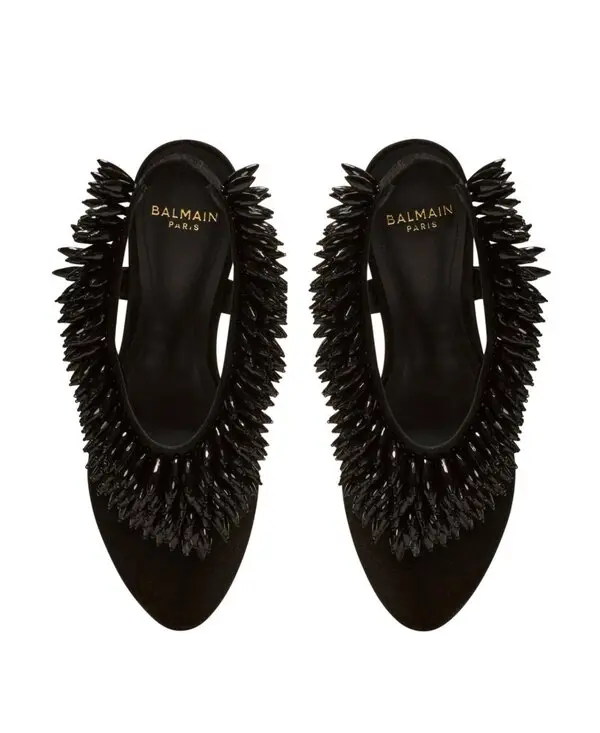 Balmain Beaded Wedge Sandals