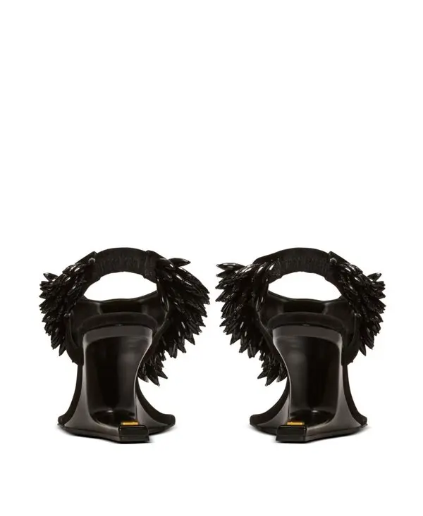 Balmain Beaded Wedge Sandals