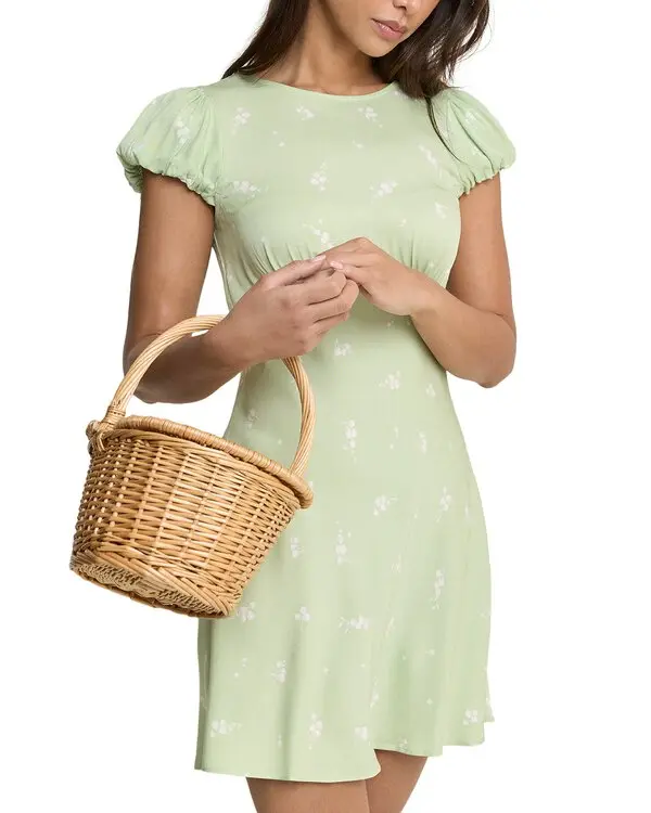 NOBODY'S CHILD Maggie Mini Dress In Floral Print - Green