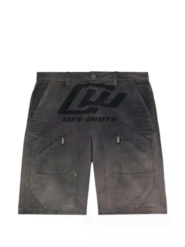 Off-White Logo Print Short - Grey