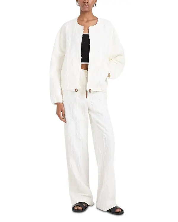 Proenza Schouler White Label Madigan Fringe Jacquard Jacket - Off White
