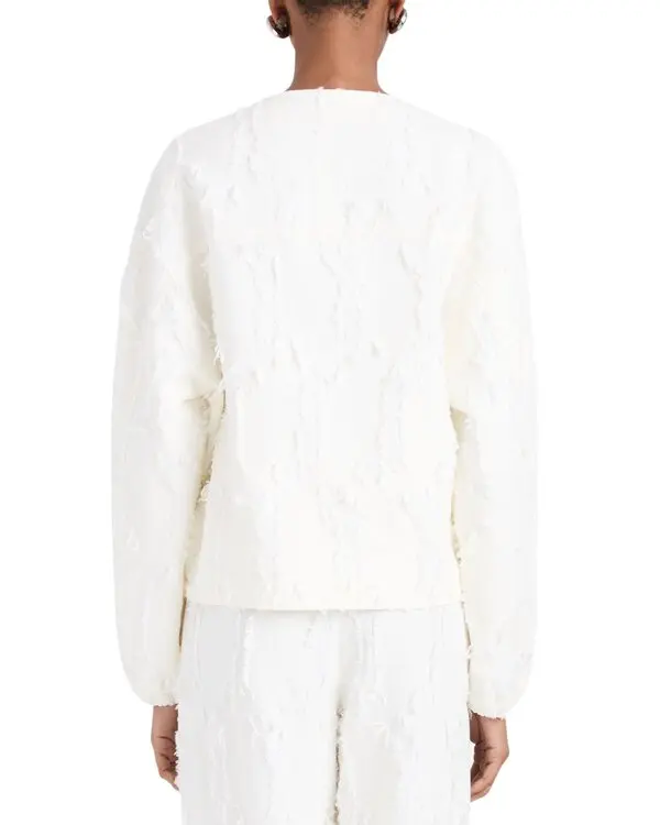 Proenza Schouler White Label Madigan Fringe Jacquard Jacket - Off White