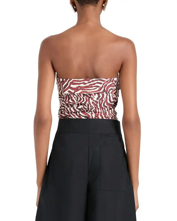 Proenza Schouler White Label Strapless Printed Top - Rust/cream