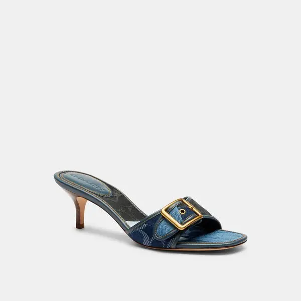 COACH Margot Sandal With Signature Denim Patchwork - Denim Multi