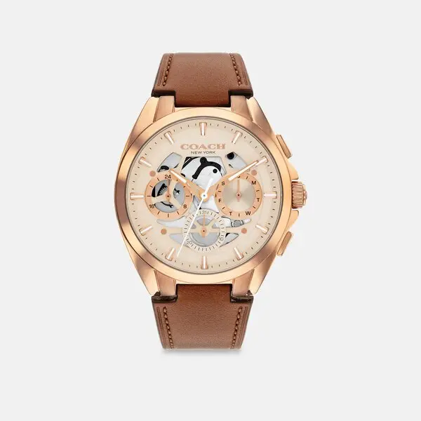 COACH Jackson Chronograph Watch - Saddle