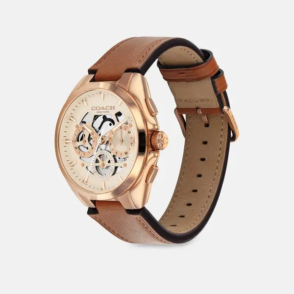 COACH Jackson Chronograph Watch - Saddle