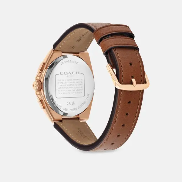 COACH Jackson Chronograph Watch - Saddle