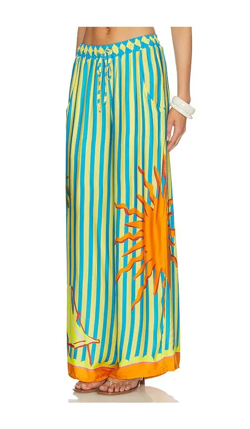 MAAJI Wide Leg Tropical Print Drawstring Pants