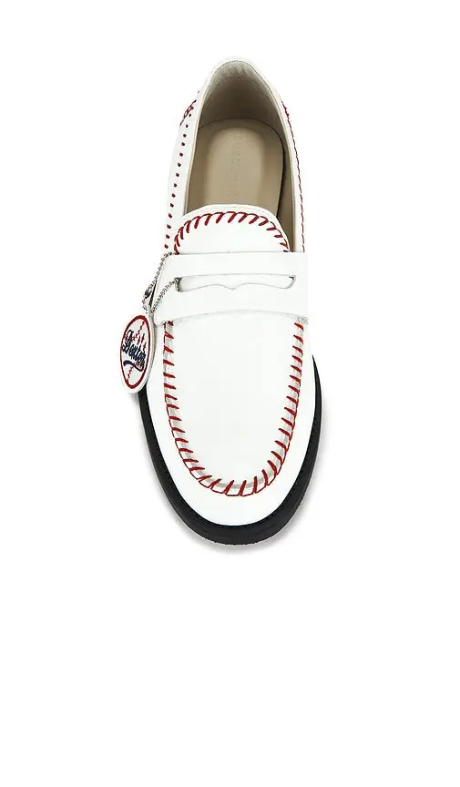 DUKE + DEXTER Wilde Dexter Baseball Penny Loafer - Cream