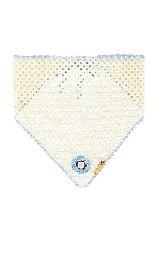 My Beachy Side Fleur Hand Crocheted Bandana Scarf - Blue