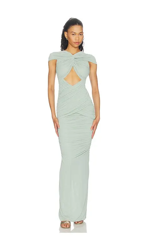 Ronny Kobo Nasha Ruched Jersey Dress - Fern