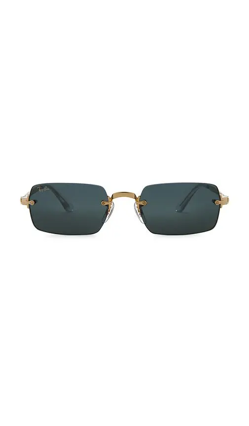 Ray-ban X A$ap Rocky Rb3928 Rectangle Sunglasses - Gold & Dark Green
