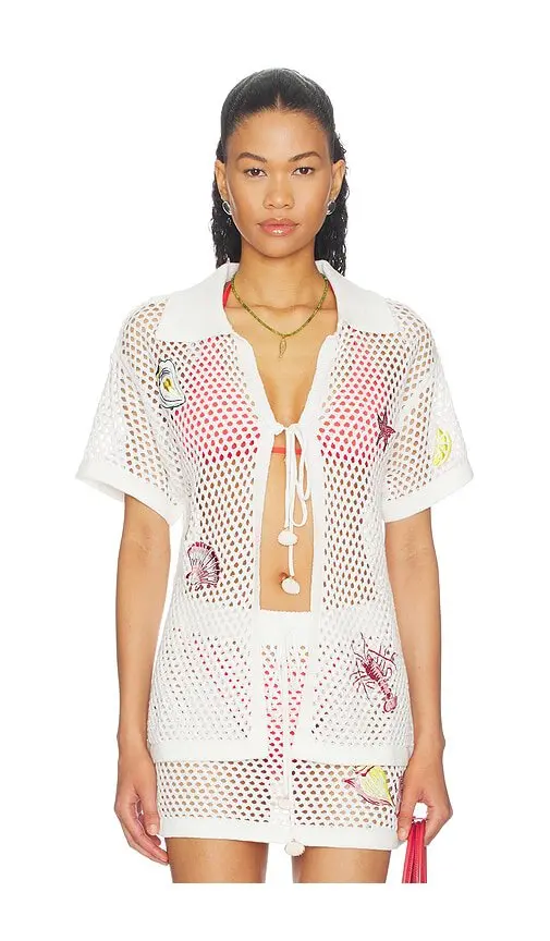 Minkpink Soleia Crochet Top - White & Multi