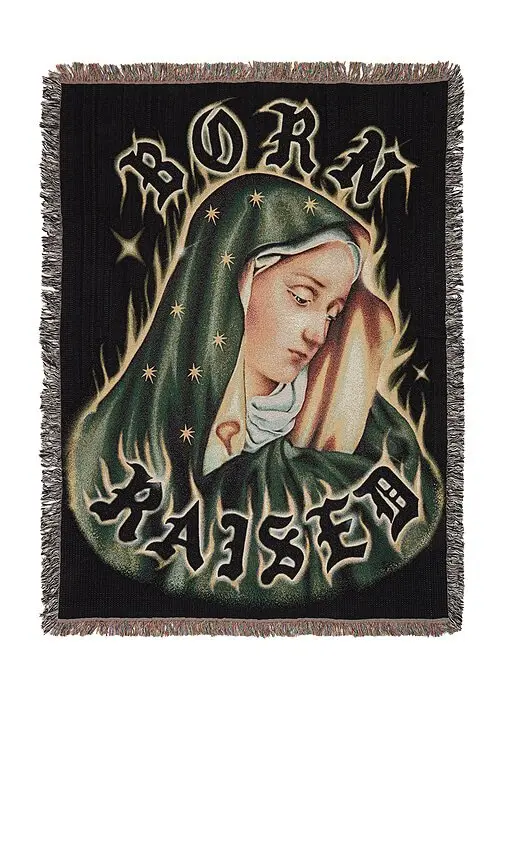 BORN X RAISED Guadalupe Blanket - Black
