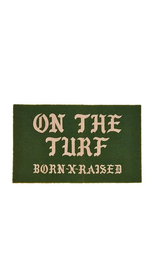 BORN X RAISED On The Turf Doormat In Green - Green & White