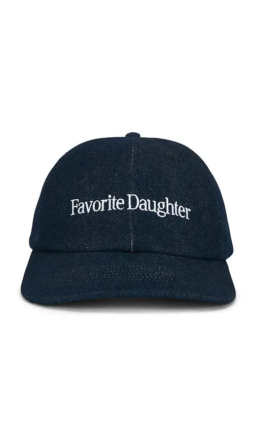 FAVORITE DAUGHTER Embroidered Denim Baseball Cap - Dark Wash