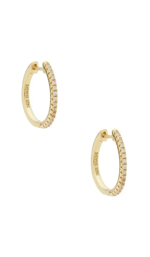 Shashi Daily Diamond Hoop Earrings - Gold