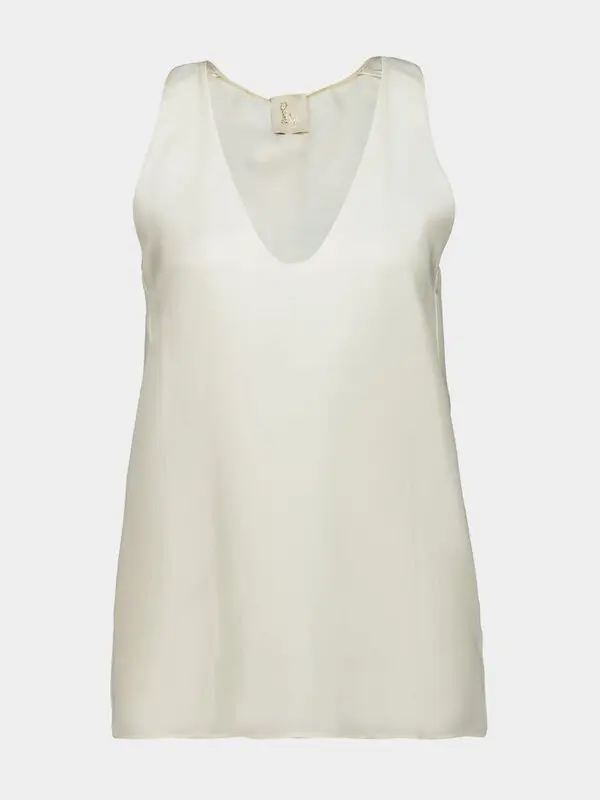 PAULA S Serena Silk Tank-top - Cream