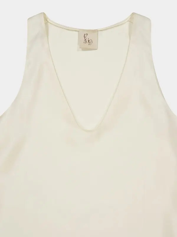 PAULA S Serena Silk Tank-top - Cream
