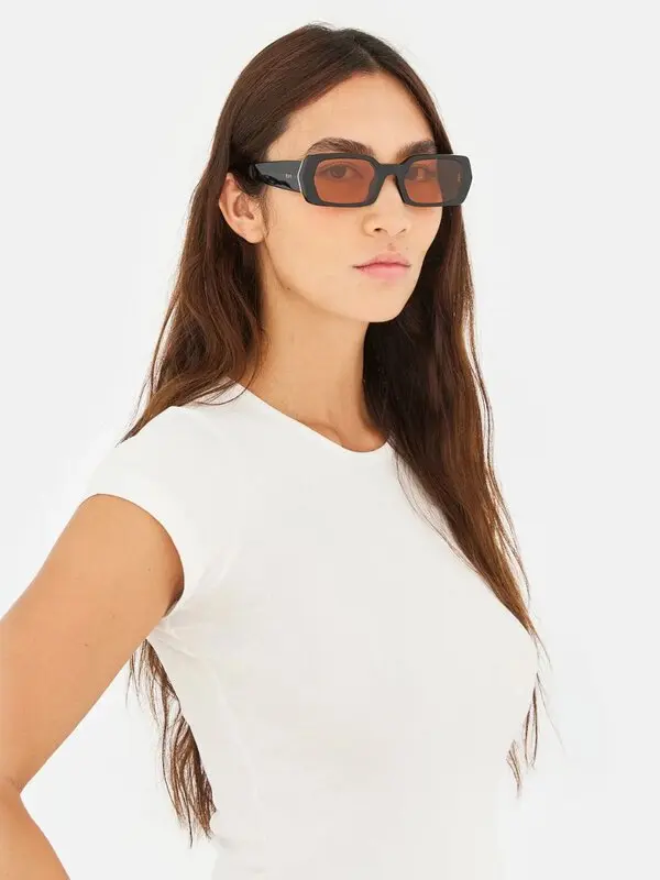 RETROSUPERFUTURE Black L'altro Sunglasses - Orange