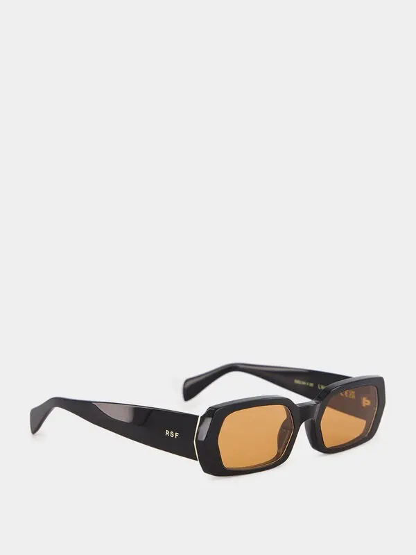 RETROSUPERFUTURE Black L'altro Sunglasses - Orange