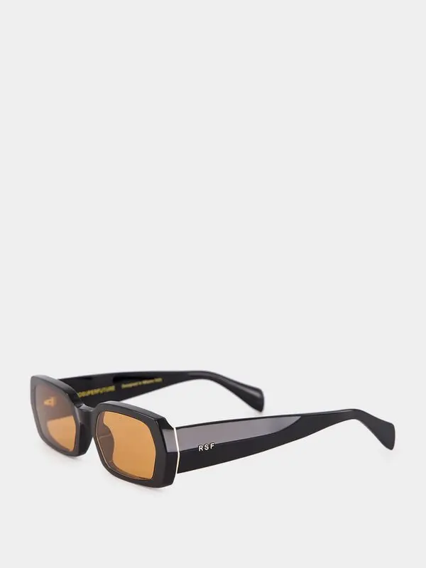 RETROSUPERFUTURE Black L'altro Sunglasses - Orange