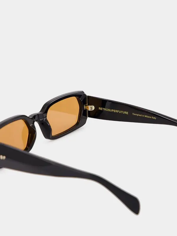 RETROSUPERFUTURE Black L'altro Sunglasses - Orange