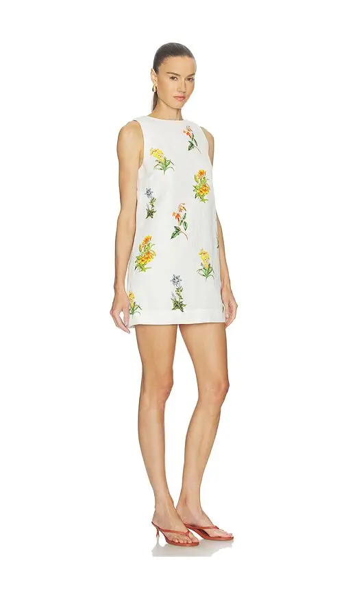 Hemant & Nandita Sleeveless Embroidered Floral Mini Dress