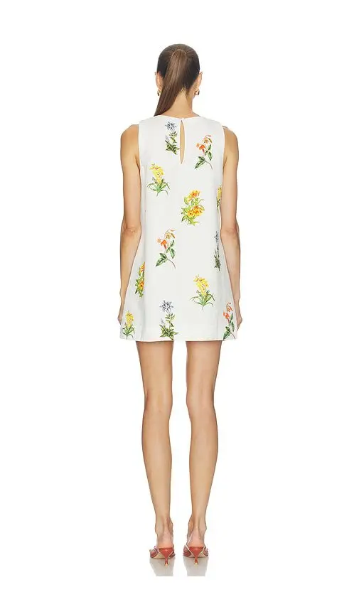 Hemant & Nandita Sleeveless Embroidered Floral Mini Dress