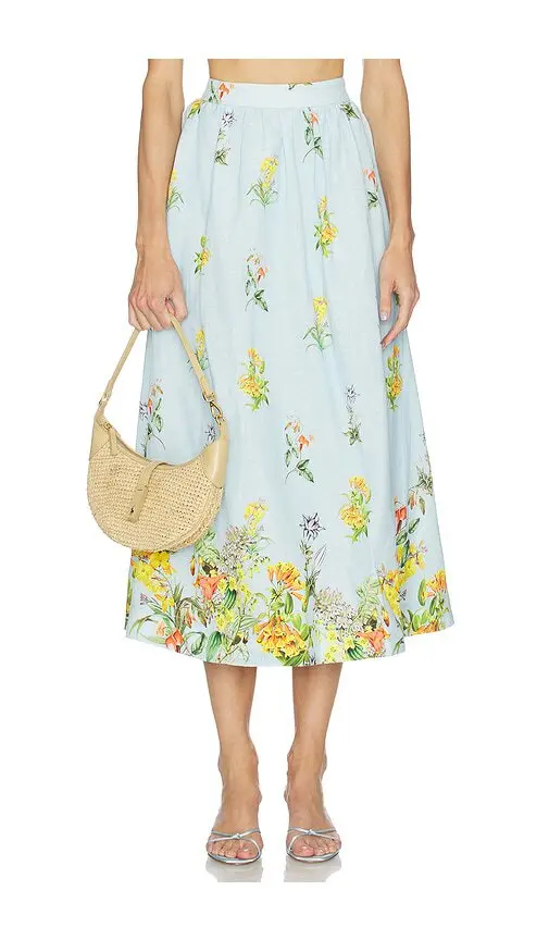 Hemant & Nandita Floral Skirt - Blue