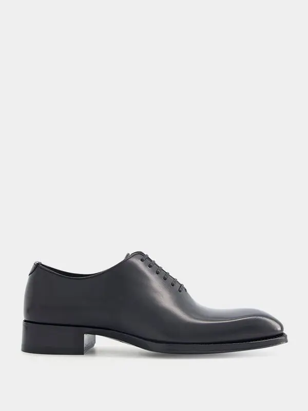 TOM FORD Elkan Lace-up Shoes In Burnished Leather - Black