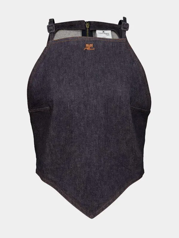 COURREGES Brut Pointy Denim Tank Top - Grey