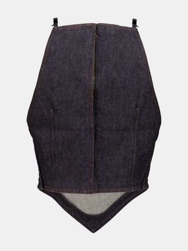 COURREGES Brut Pointy Denim Tank Top - Grey