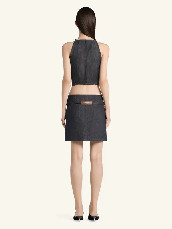 COURREGES Brut Pointy Denim Tank Top - Grey