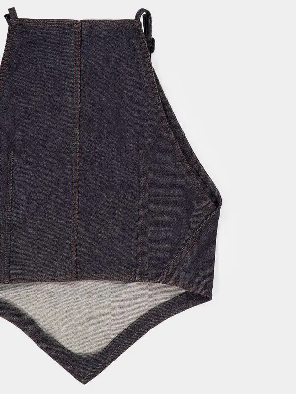 COURREGES Brut Pointy Denim Tank Top - Grey
