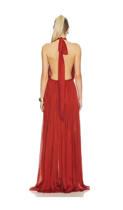 DEME BY GABRIELLA The Melania Pleated Halterneck Gown