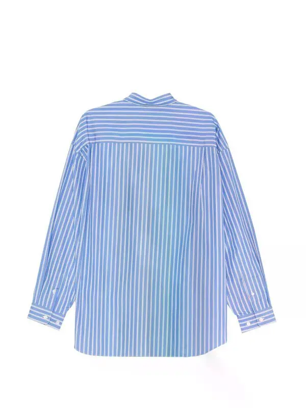 Comme Des Garçons Striped Cotton Shirt - Blue