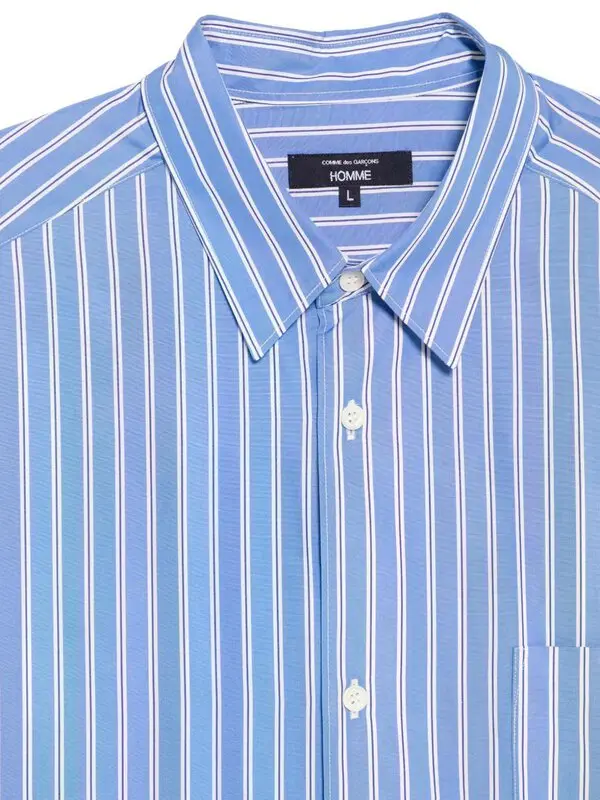 Comme Des Garçons Striped Cotton Shirt - Blue