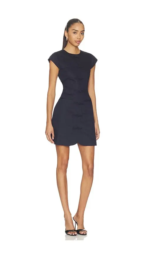 ALIGNE Jennie Linen Mix Dress - Navy