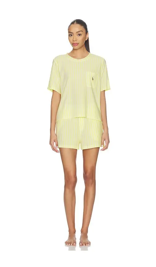 Polo Ralph Lauren Short Sleeve Short Set - White Cloud & Lemon Verbina