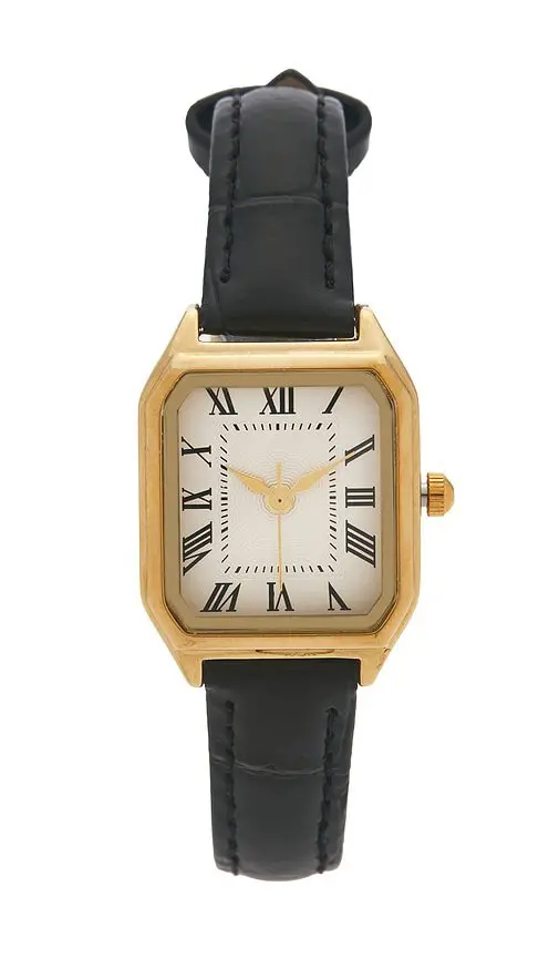 8 Other Reasons Gold-plated Stainless Steel Watch With Leather Strap - Black & Gold