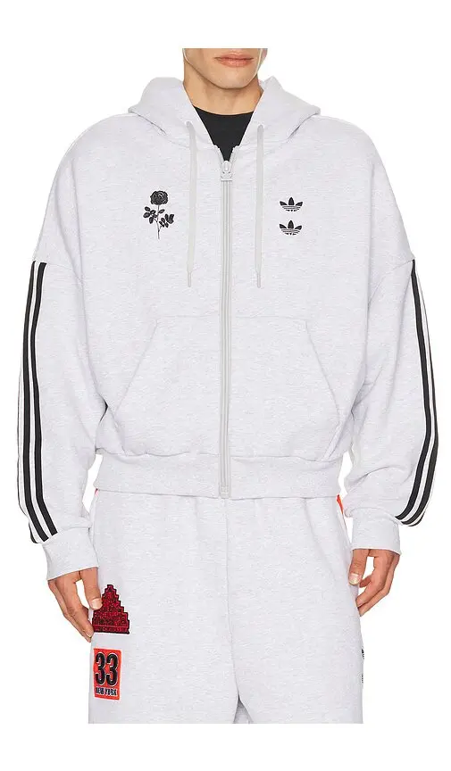 ADIDAS ORIGINALS X Willy Chavarria Full Zip Hoody - Light Grey Heather